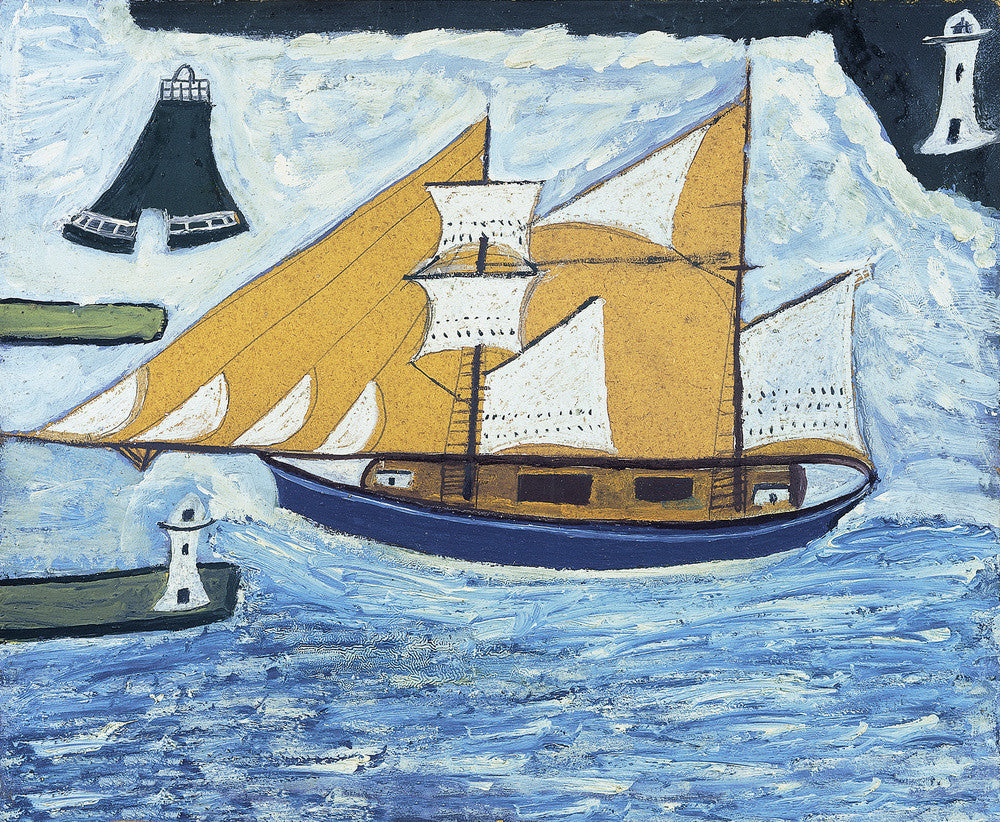 The Blue Ship c.1934 - Alfred Wallis Print - Framed Art UK