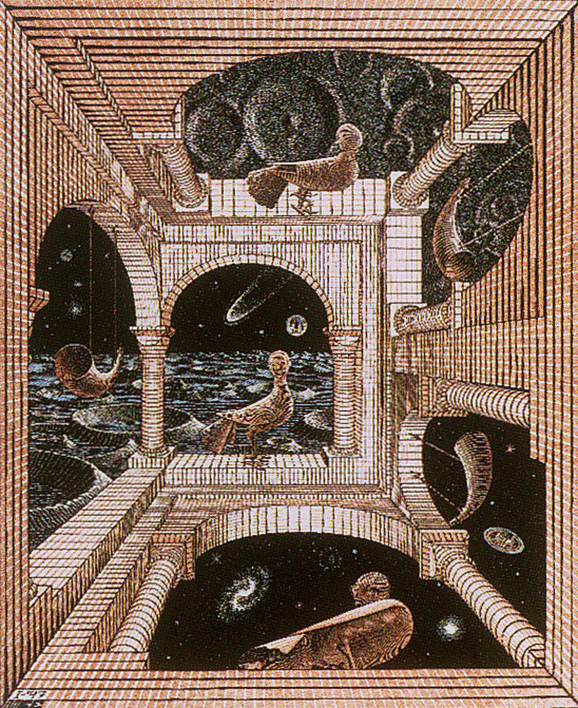 Other World - M.C. Escher Print - Framed Art UK