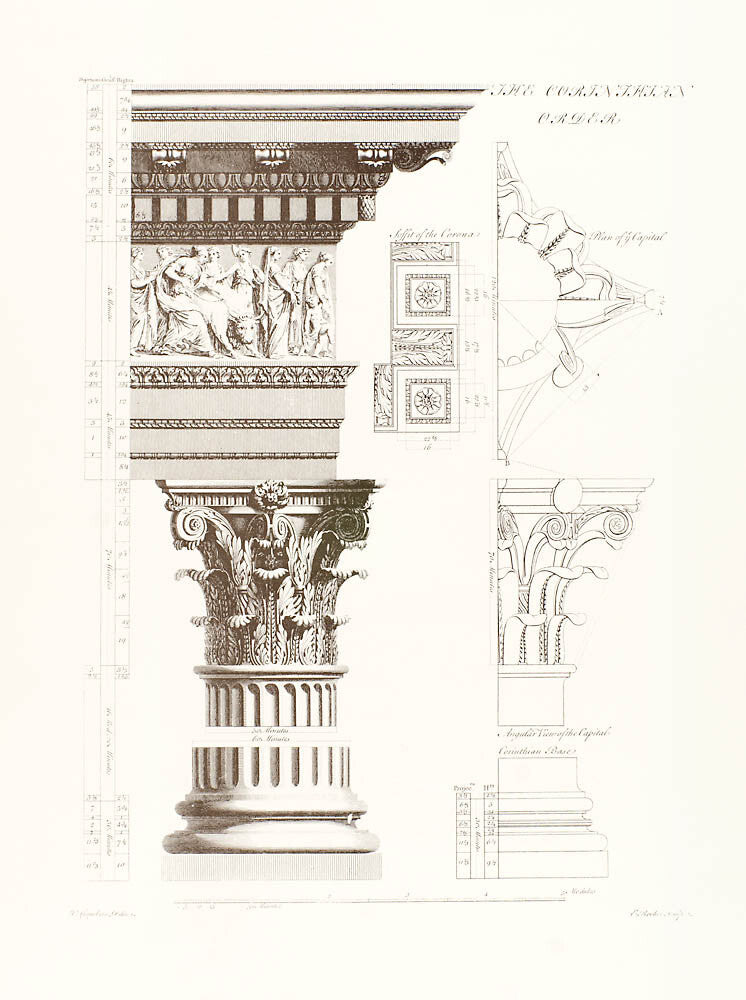 Orders of Architecture: The Corinthian Order - Sir William Chambers Print
